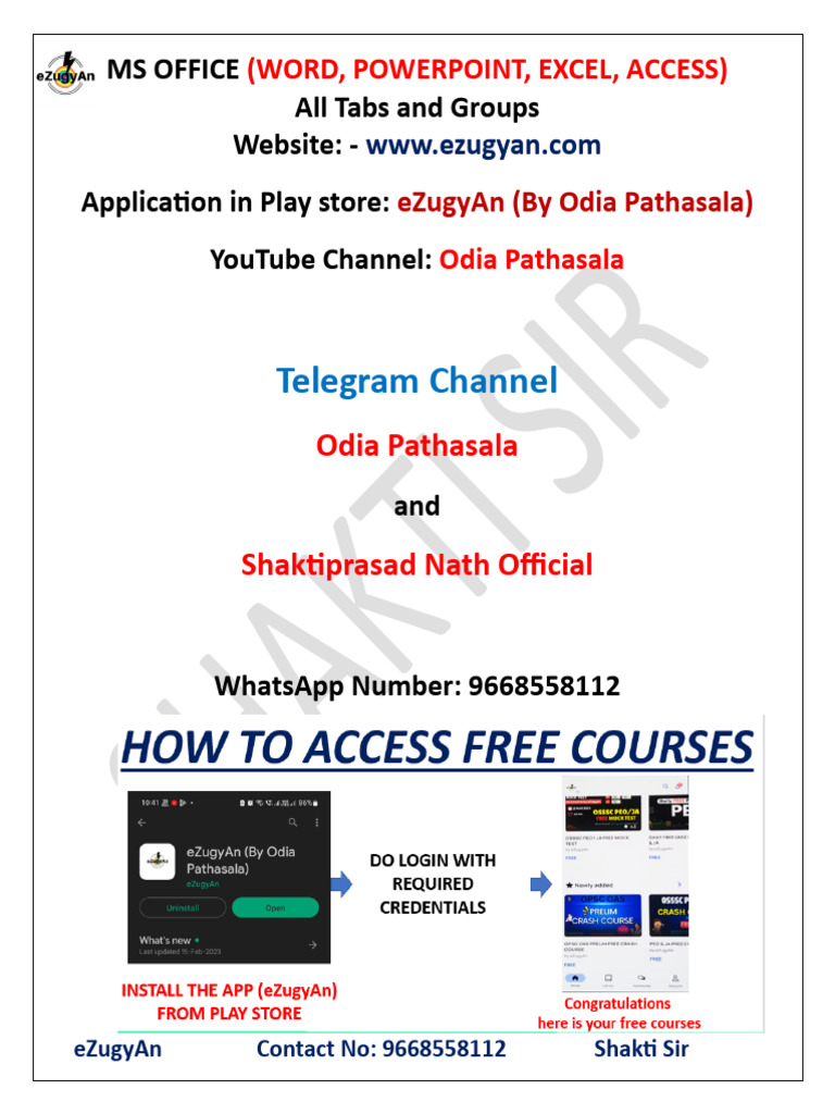 MS Word Powerpoint Excel Access Tabs and Groups | PDF | Microsoft Excel ...