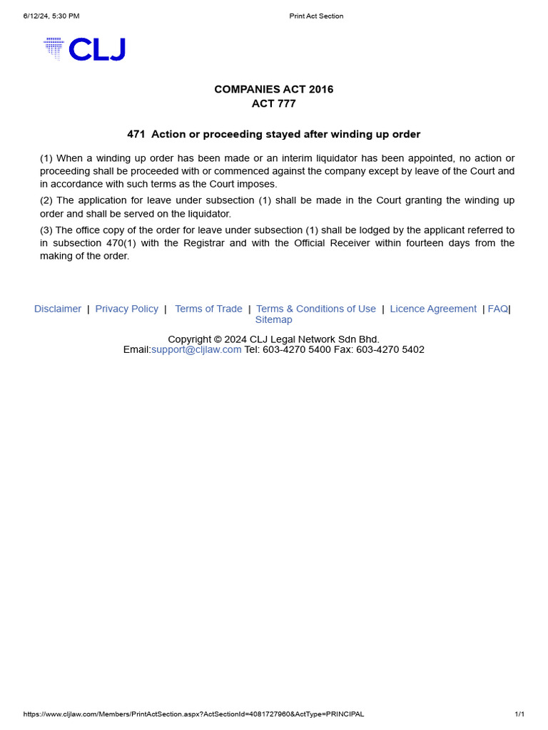 Winding Up Order Procedures in Companies Act | PDF | Law | Finance ...