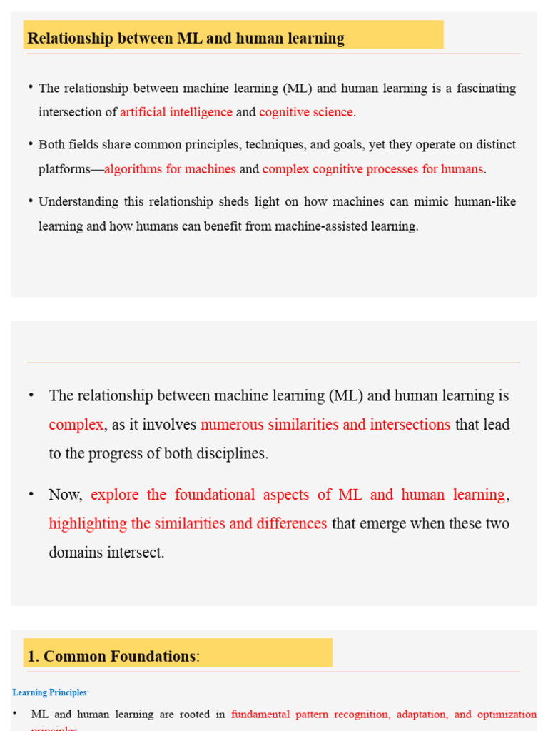 Relationship Between ML and Human Learning | PDF | Machine Learning | Learning