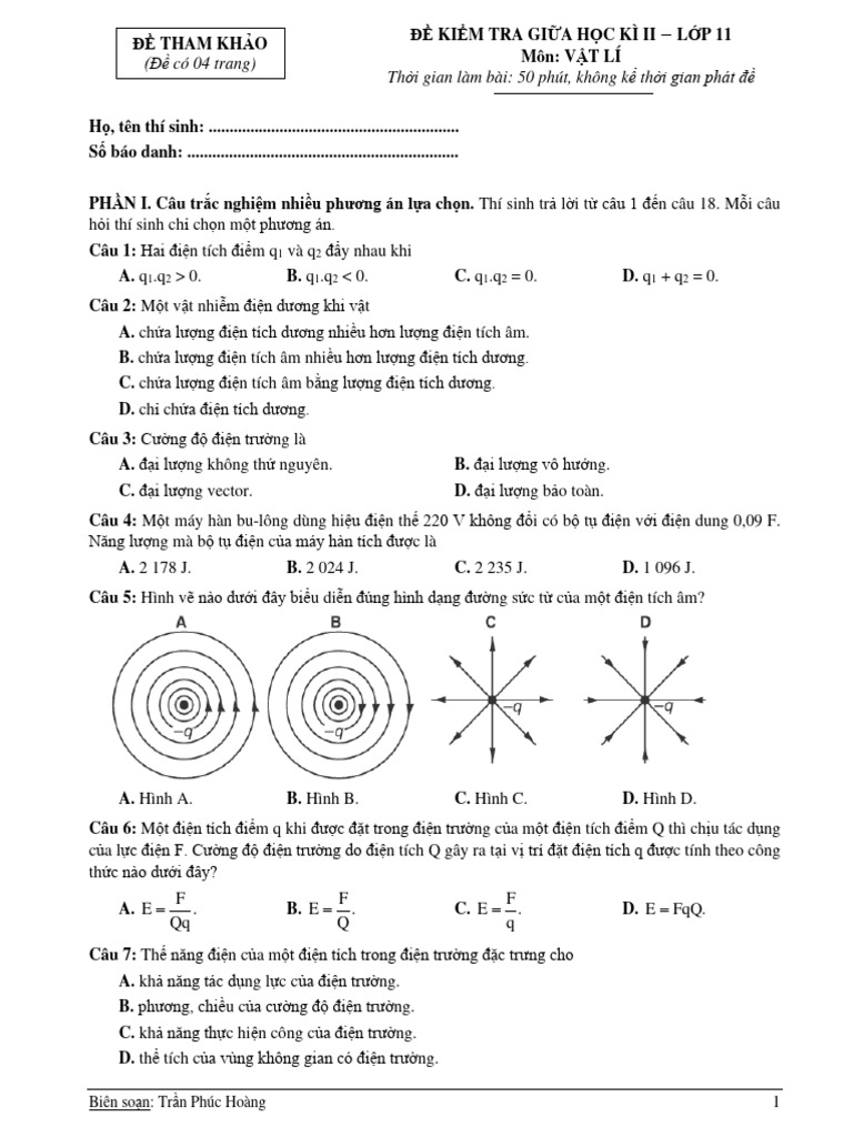 ĐỀ KIỂM TRA GIỮA HỌC KÌ 2 - VẬT LÍ 11 (THAM KHẢO) | PDF