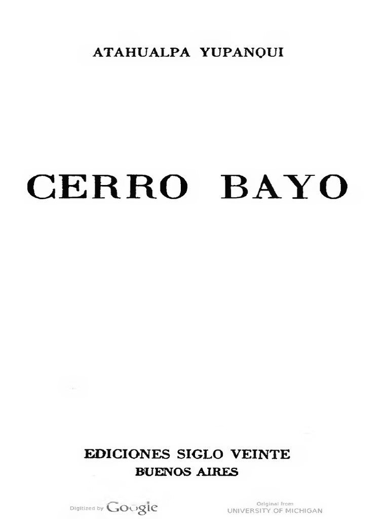 Yupanqui Atahualpa - Cerro Bayo | PDF