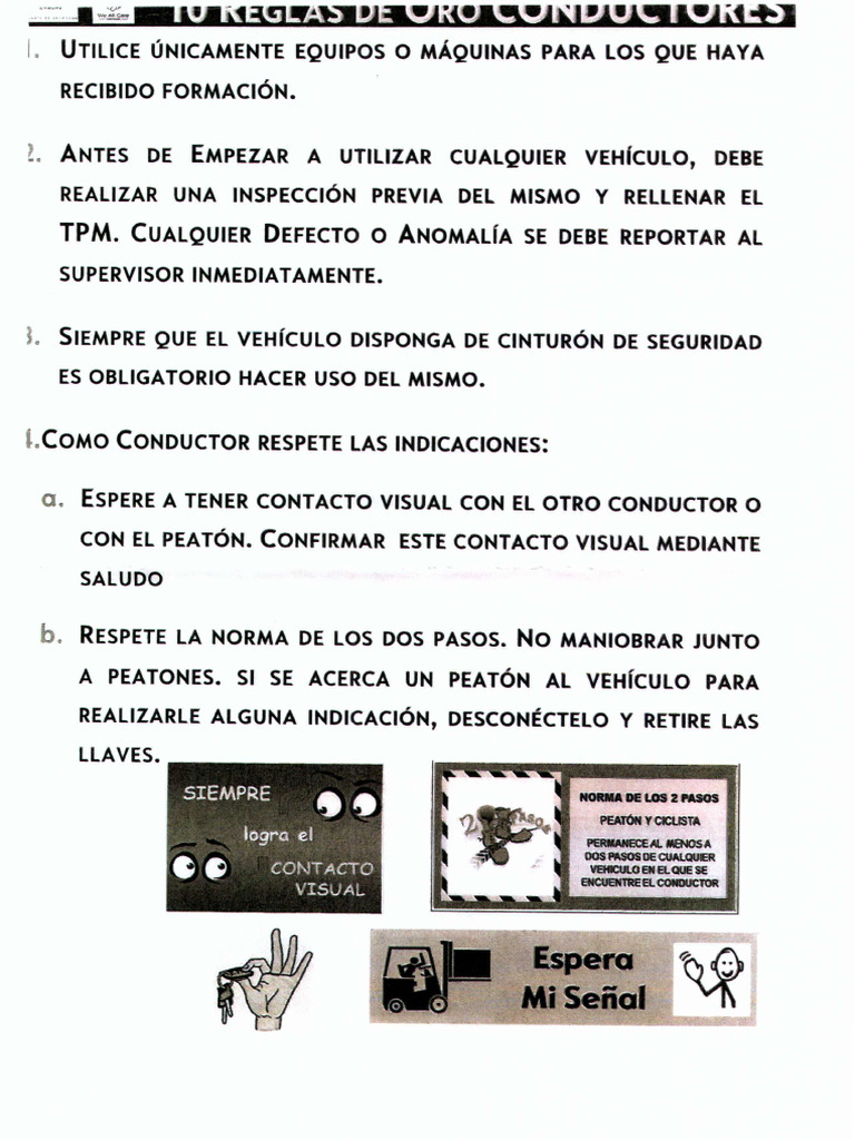 10 Reglas de Oro Conductor | Descargar gratis PDF | Vehículos | Transporte