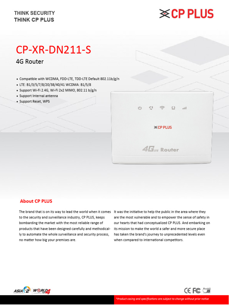 CP-XR-DN211-S: 4G Router | PDF | 4 G | Wi Fi
