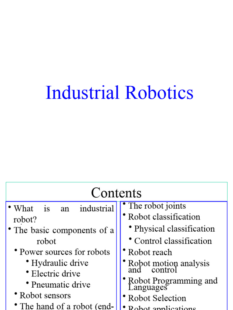 Ls06a Industrial Robotics Intro Pdf Robot Robotics