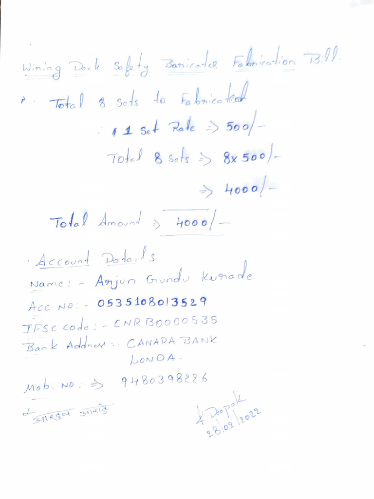 Wiring Deck FBT Bill | PDF