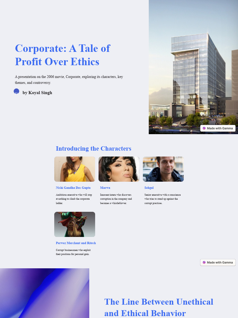 Corporate A Tale of Profit Over Ethics | PDF | Corruption | Reputation