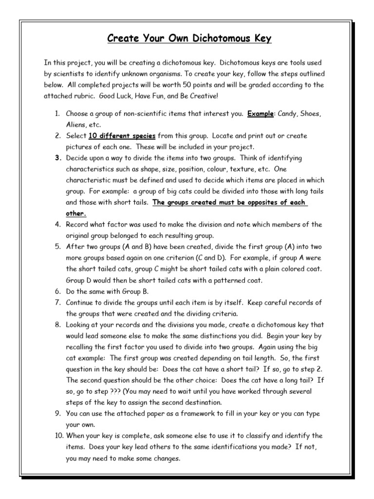 Create Your Own Dichotomous Key | PDF | Felidae | Panthera