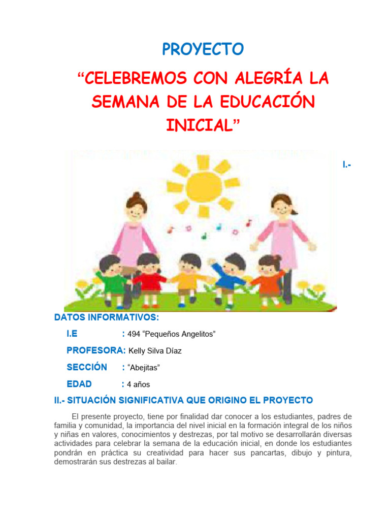 Celebremos Con Alegria La Semana de La Educación Inicial | PDF ...