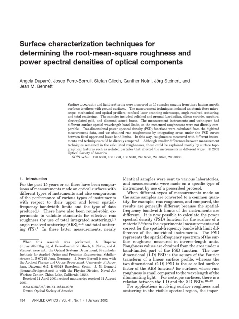2002 Surface Characterization Techniques For Pdf Microscopy