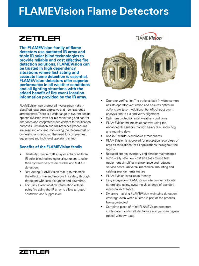Tyco-zettler-Flame detector explosion proof | PDF