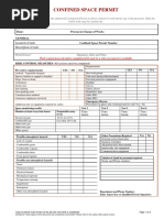 Confined Space Entry Logsheet Template | PDF