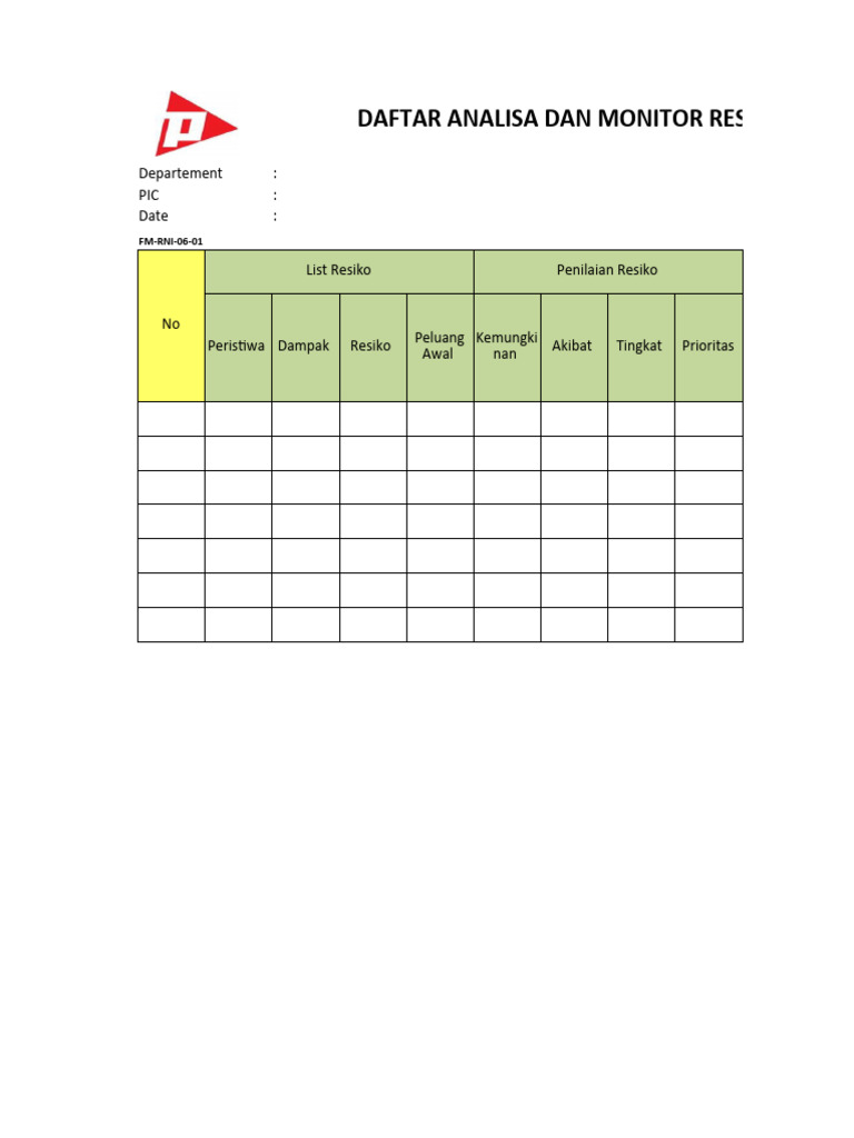 Form List dan analisis Resiko | PDF