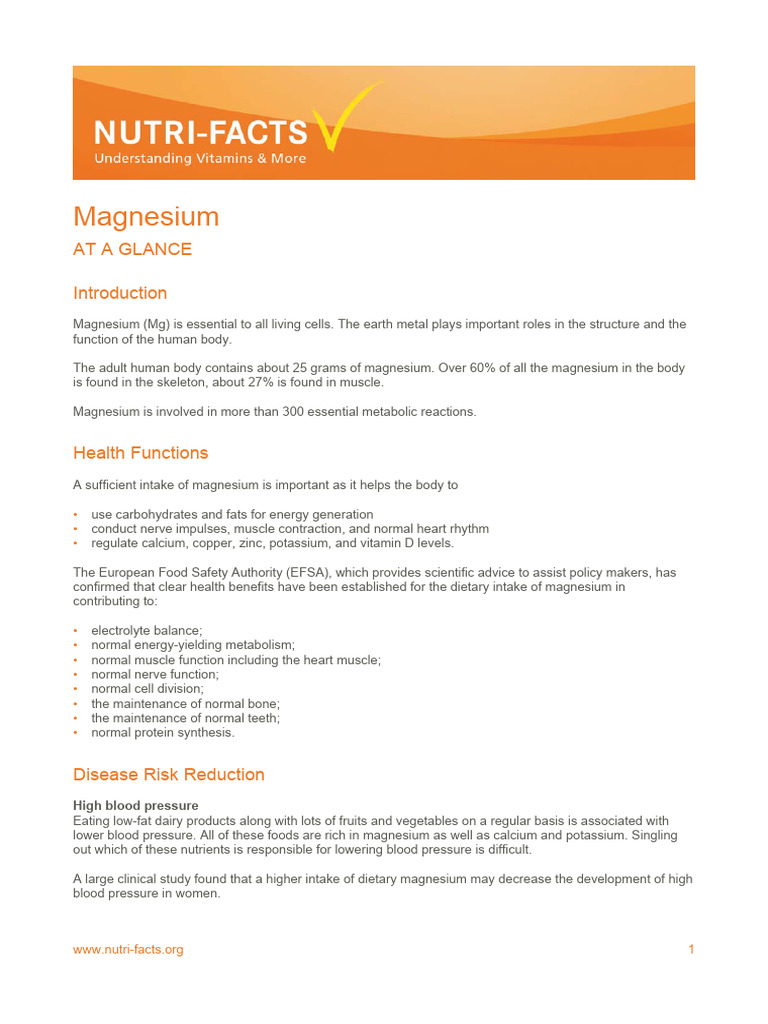 Magnesium | PDF | Dietary Supplements | Diabetes