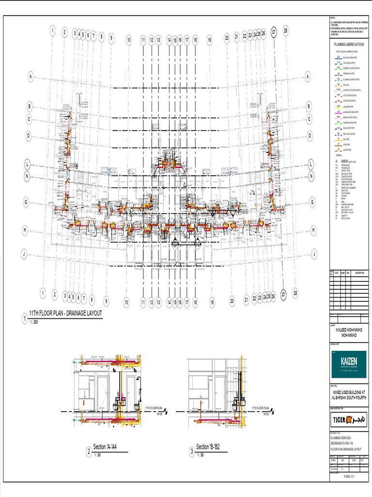 P-DRG-117 - 11TH Floor Plan - Drainage Layout | PDF | Environmental Science | Water Management