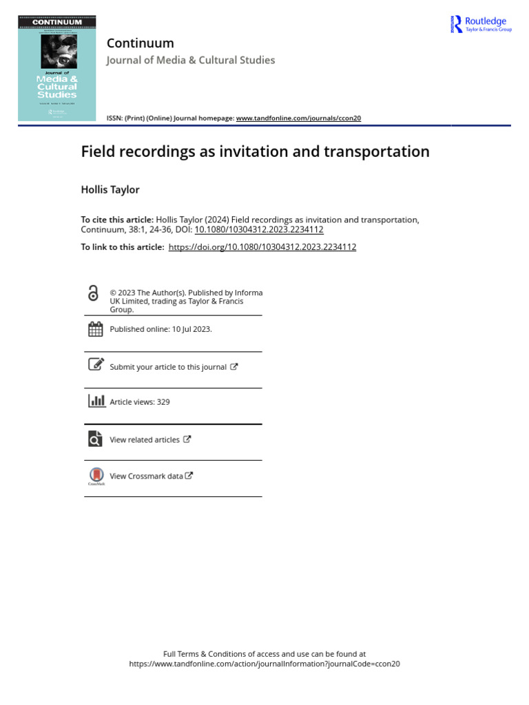 Field Recordings: Art & Activism | PDF | Emotions