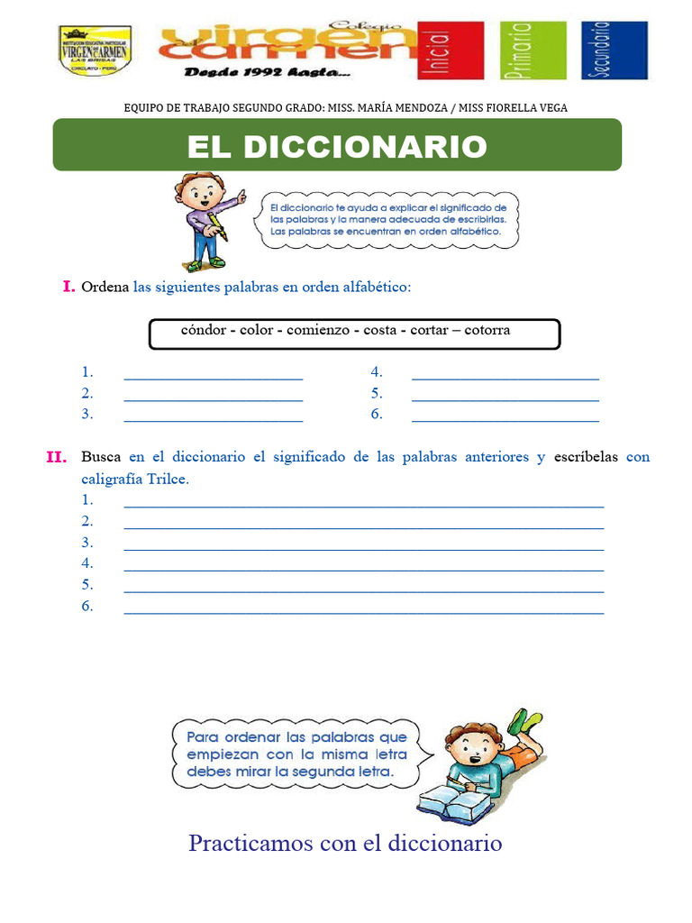 El Diccionario para Segundo Grado de Primaria | PDF | Artes del ...