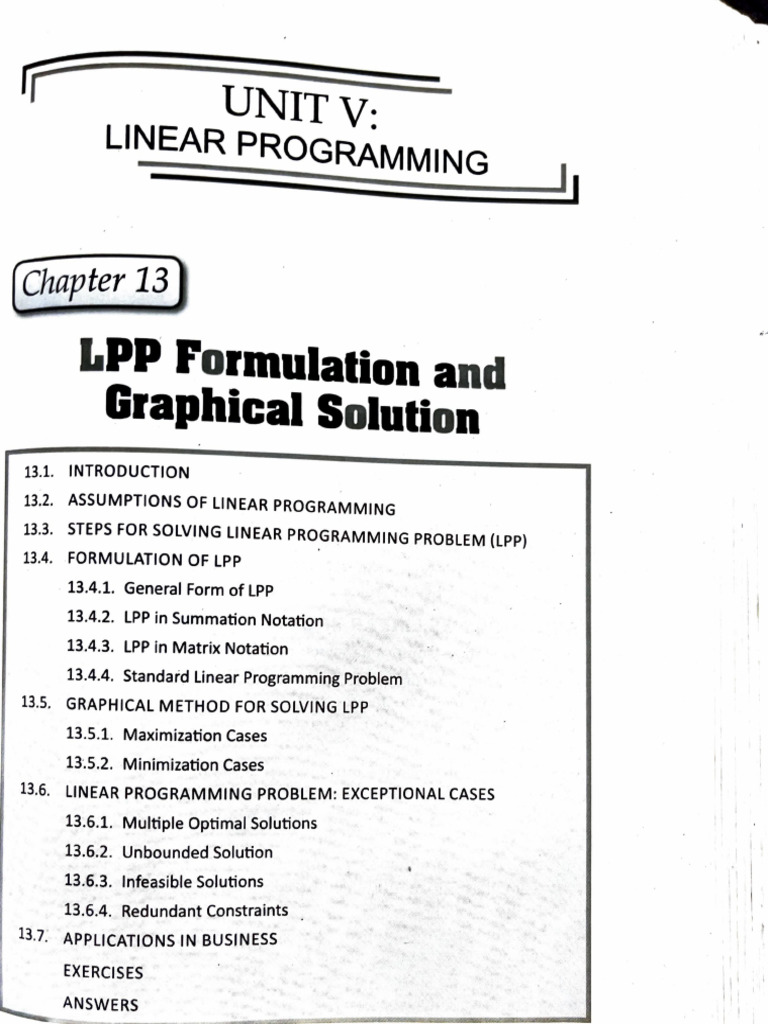 LPP Formulation and Graphical Solution | PDF LPP Formulation and Graphical Solution | PDF