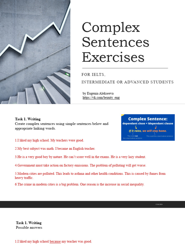 Complex Sentences Exercises | PDF