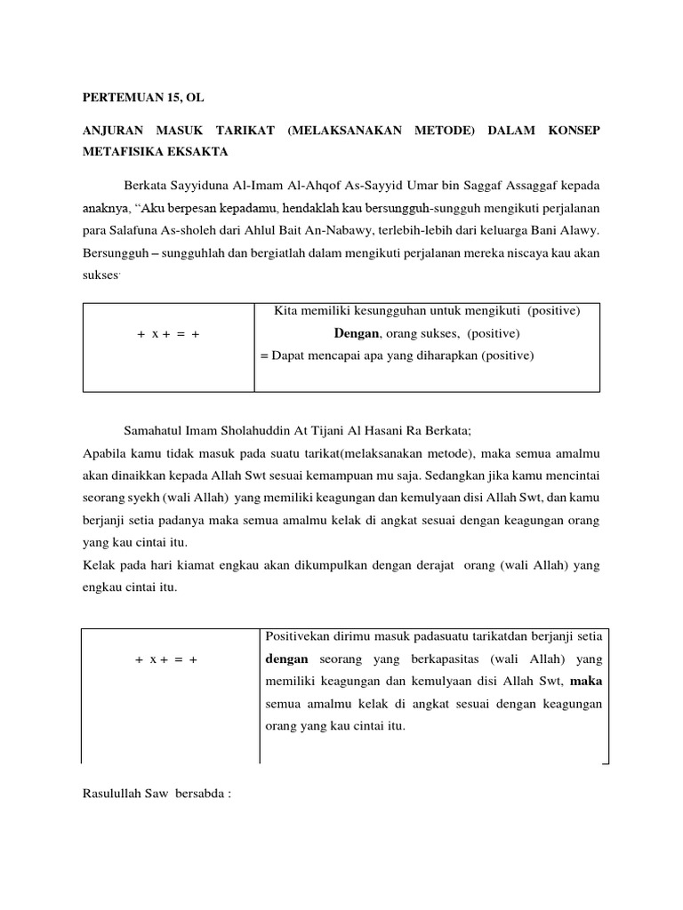 Anjuran Masuk Tarikat dalam Metafisika | PDF | Agama & Spiritualitas