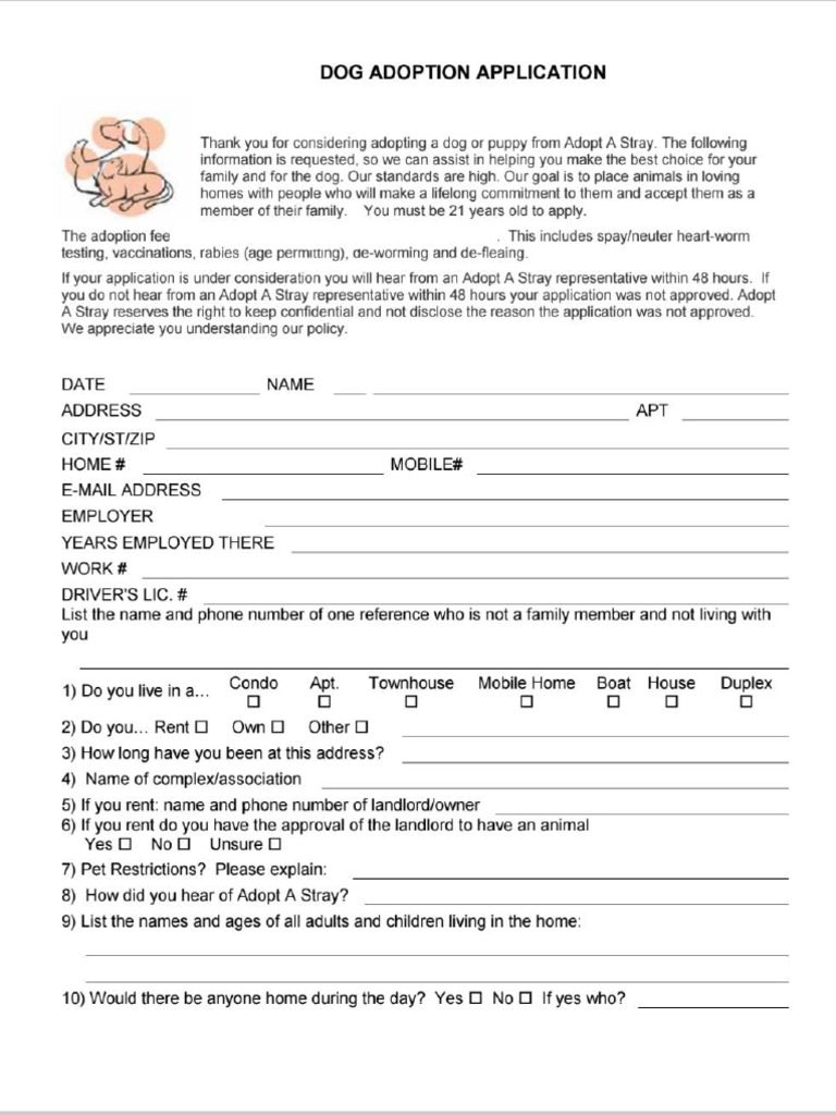 Dog Adoption Contract | PDF