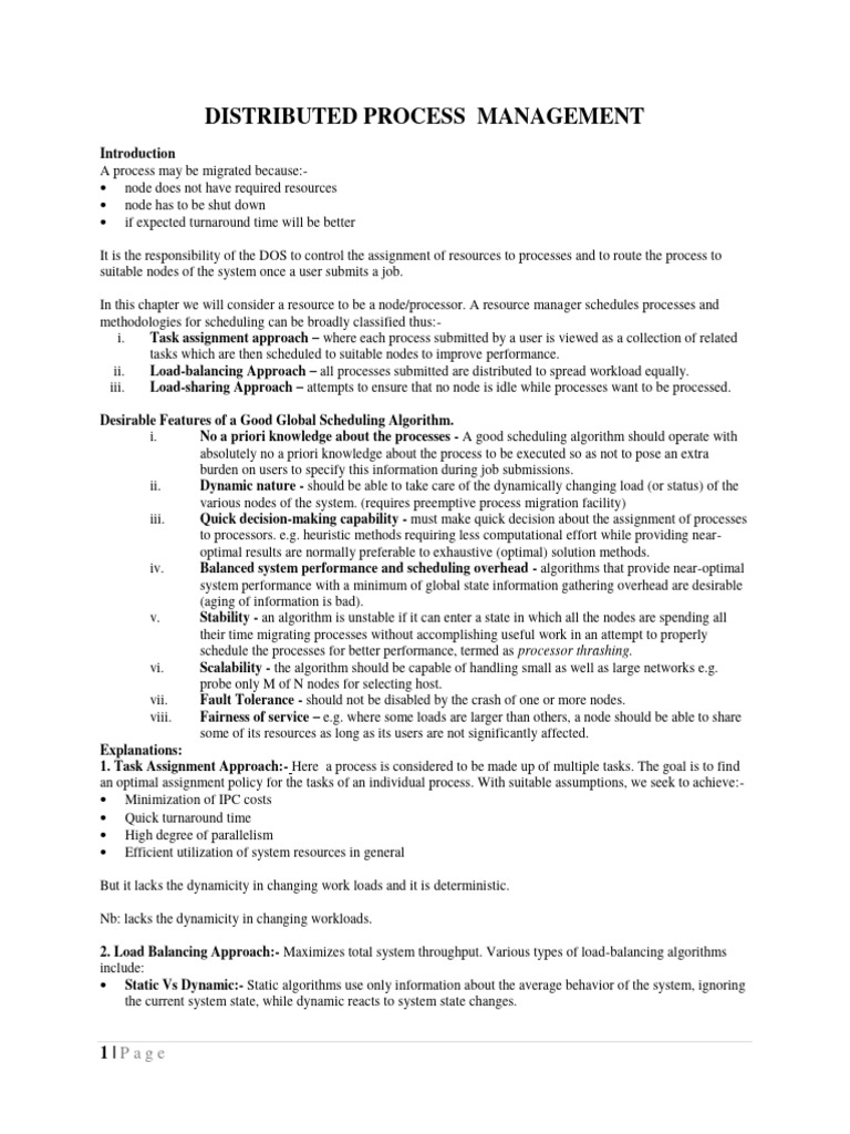 Distributed Process Management PDF | PDF | Process (Computing) | Load Balancing (Computing)