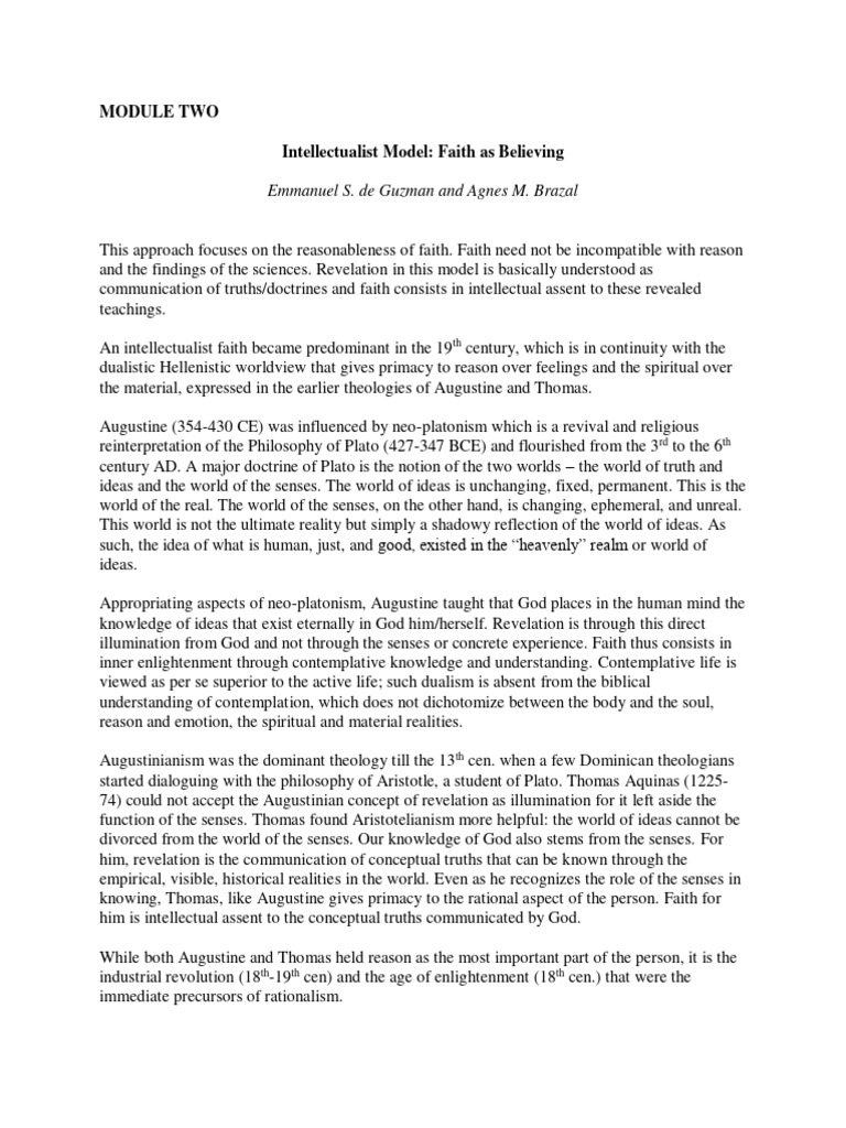 2.2 FWL RDNG 1 - Faith As Believing-1 - 1813859377 | PDF | Rationalism ...