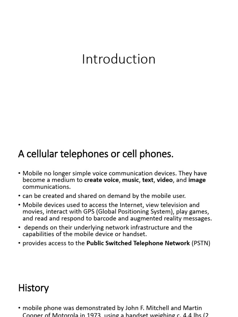 Lesson 1 Introduction Mobile Systems Pdf Mobile Phones Cellular Network