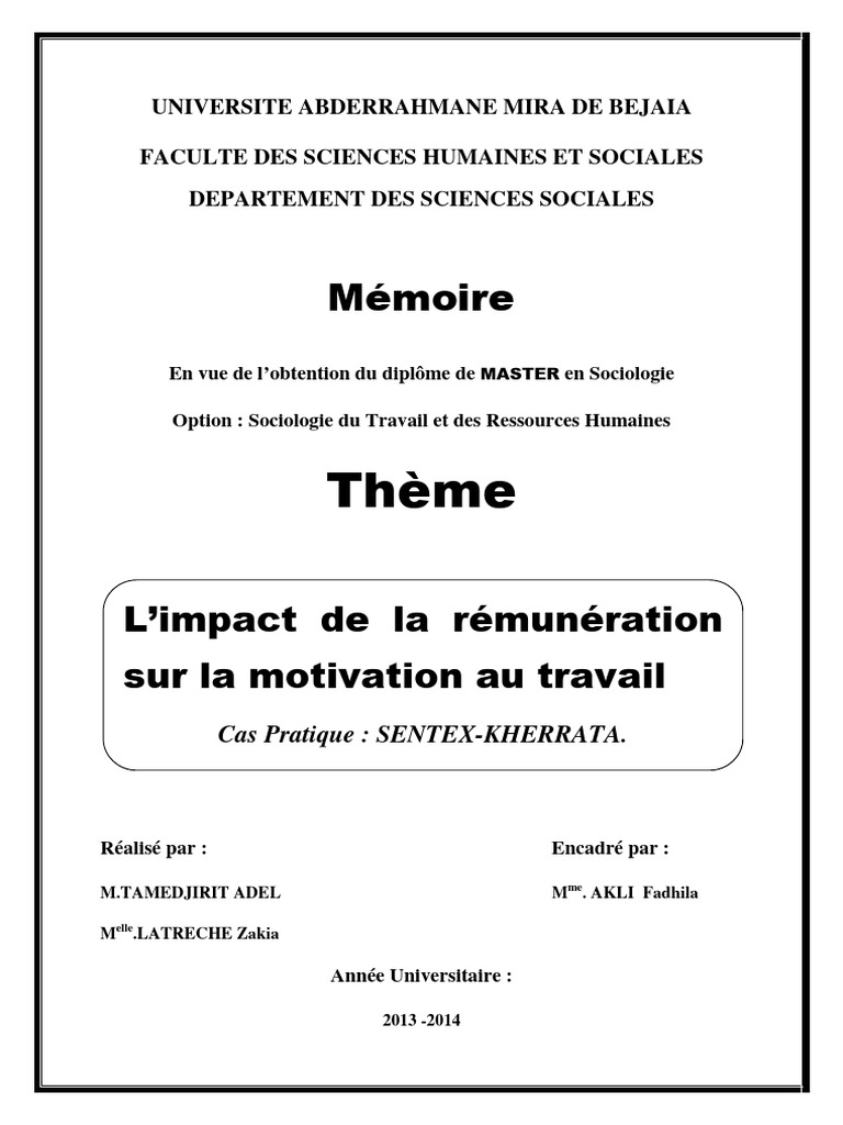 Impact de la Rémunération sur la Motivation | PDF | Motivation | Motivant
