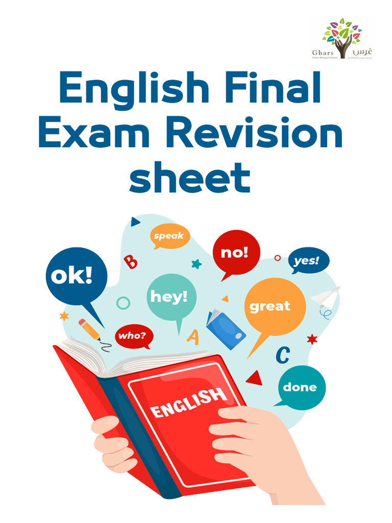 Without Marks Final Ver. English Final Exam Revision Sheet 2024 A4 ...