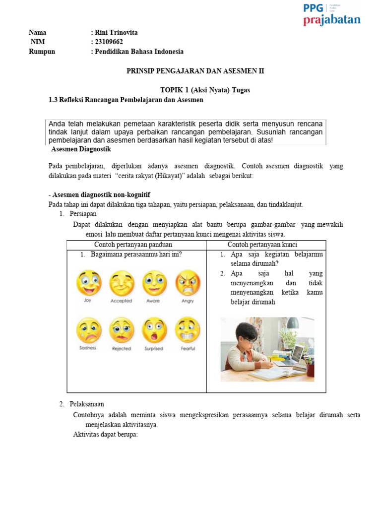 02.02.b.3-T1-7-b Aksi Nyata - Tugas 1.3. Refleksi Rancangan Pembelajaran Dan Asesmen. PRINSIP ...