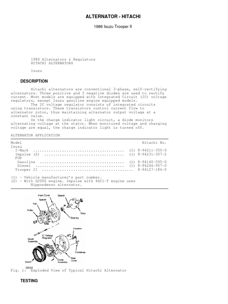 alternator hitachi | PDF | Voltage | Resistor