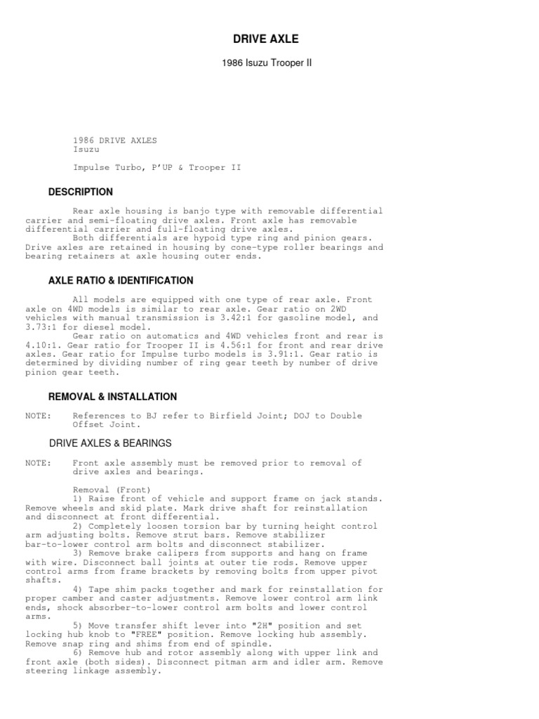 drive axle | PDF | Axle | Gear