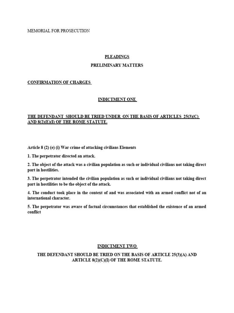 Memorial For Prosecution Team | Download Free PDF | International ...