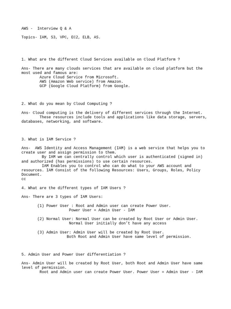 AWS - Interview Q & A | PDF | Ip Address | Cloud Computing