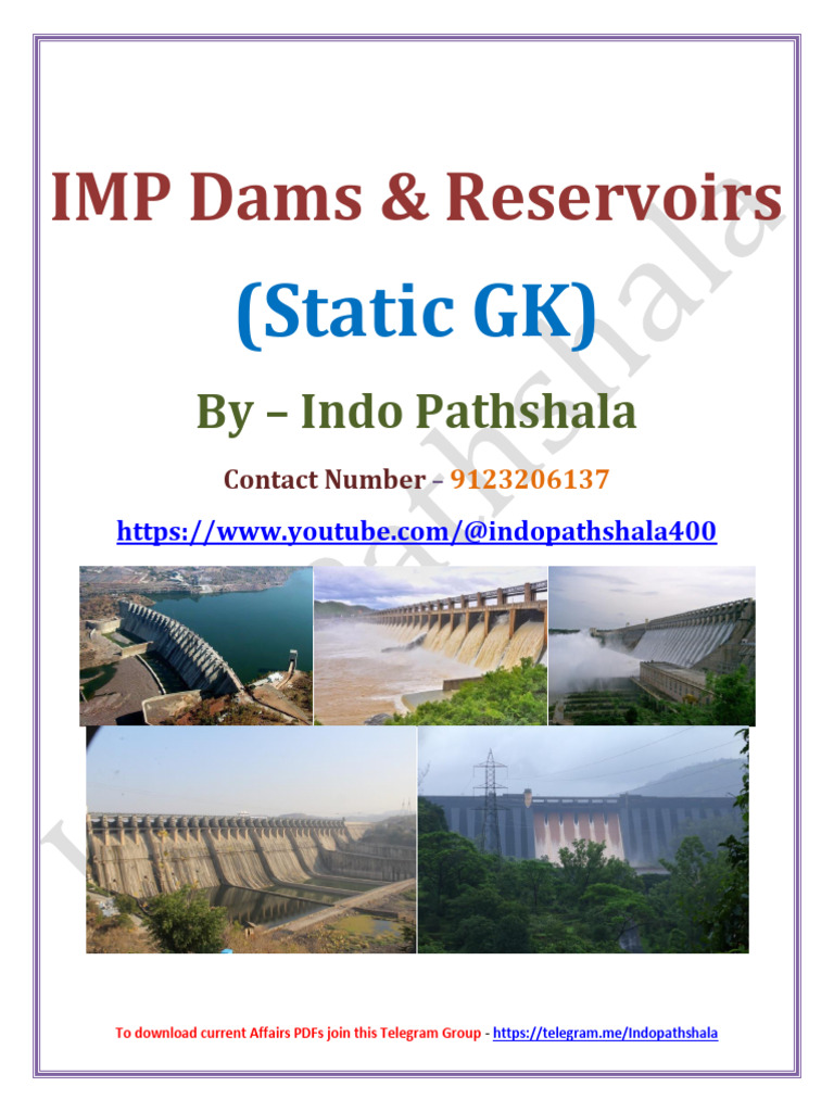 Imp Dams & Reservoirs | PDF | Hydrology And Urban Planning | Flood Control
