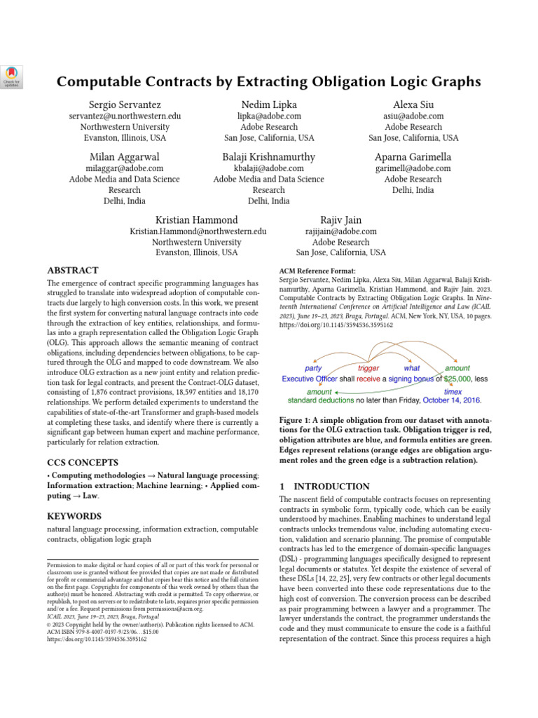 Computable Contracts by Extracting Obligation Logic Graphs | PDF | Modal Logic | Conceptual Model