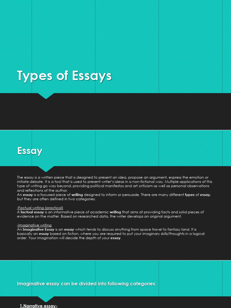 Types of Essays | PDF | Essays | Narrative