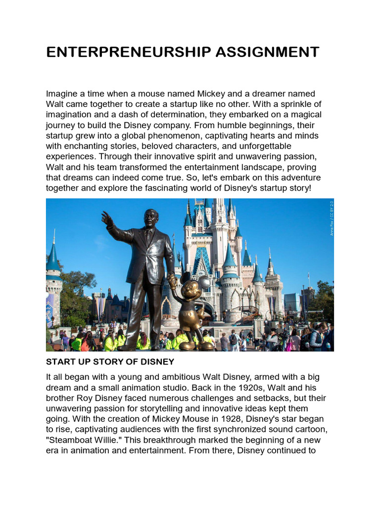 Disney's Inspiring Startup Journey | PDF | The Walt Disney Company ...