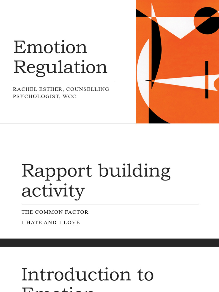 Emotion Regulation Workshop | PDF | Emotions | Emotional Self Regulation