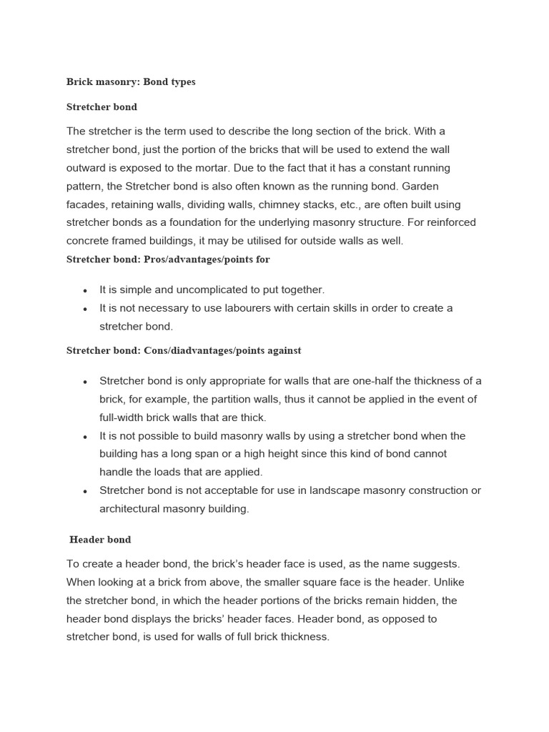 1 Brick masonry notes | PDF | Brick | Masonry