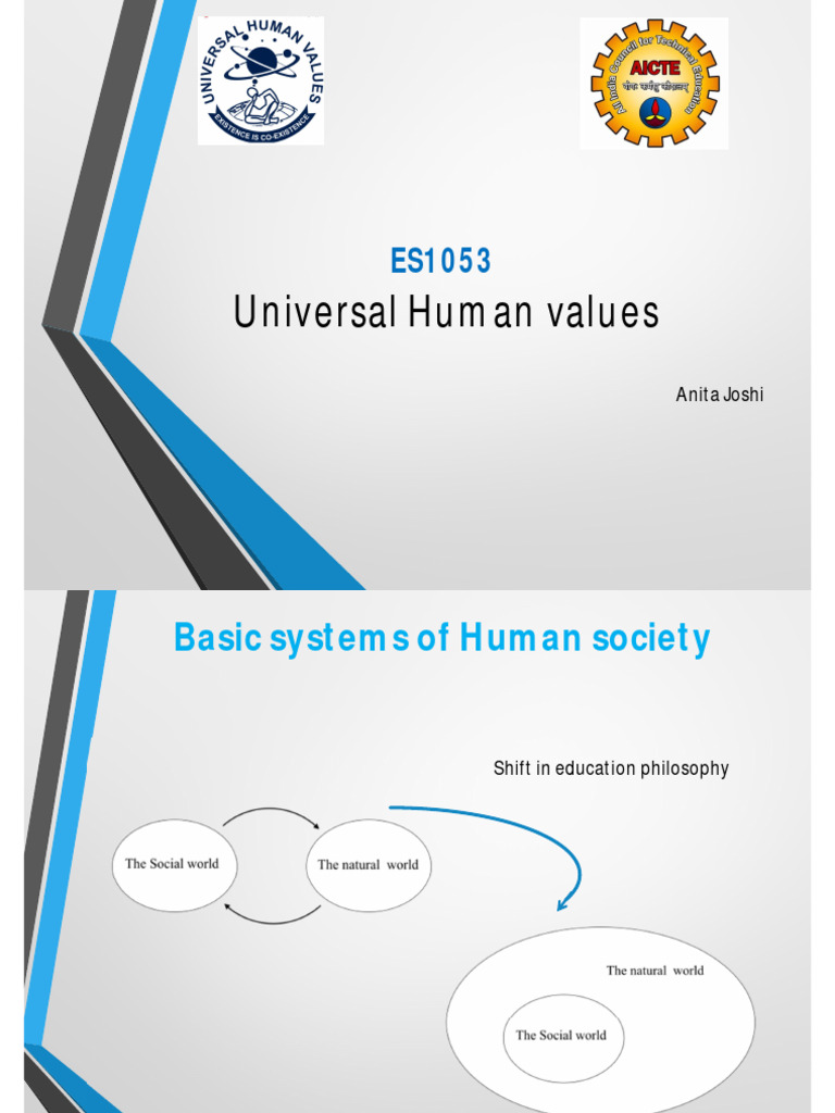 Universal Human Values ASJ | PDF | Psychological Concepts | Behavioural Sciences