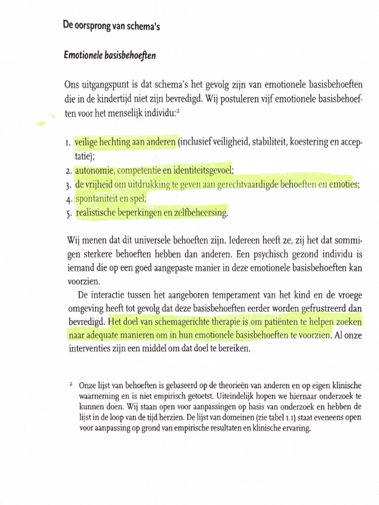 Overzicht schema's, domeinen en basisbehoeften | PDF