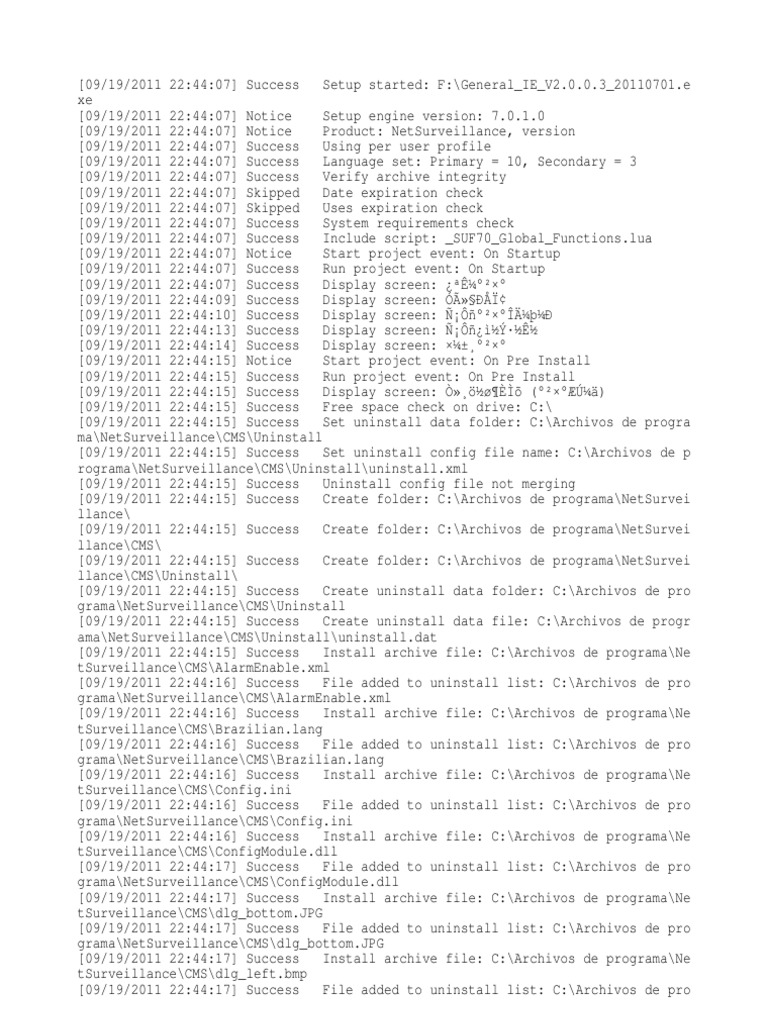 Net Surveillance Setup Log | PDF | Windows Registry | Operating System ...