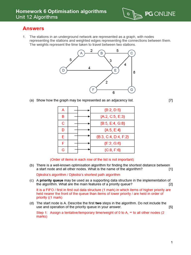 Algorithms Homework 6 Answers | PDF | Applied Mathematics | Combinatorics
