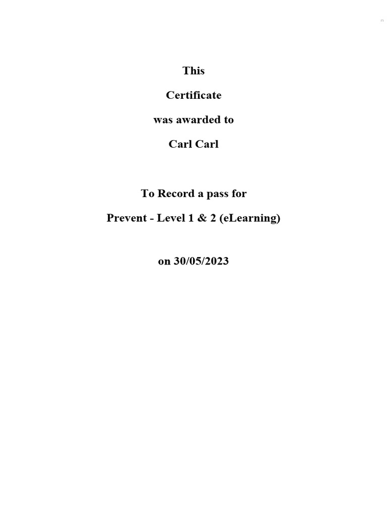 Prevent Training 300523 | PDF