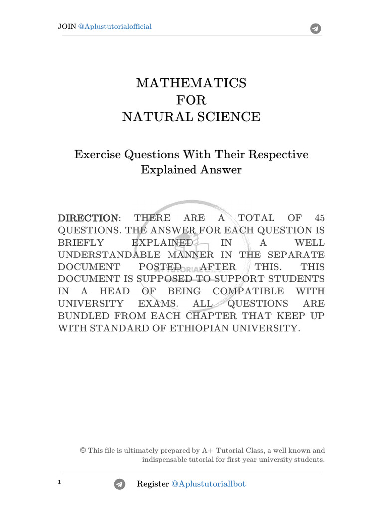 Math For Natural Science | PDF | Ellipse | Asymptote