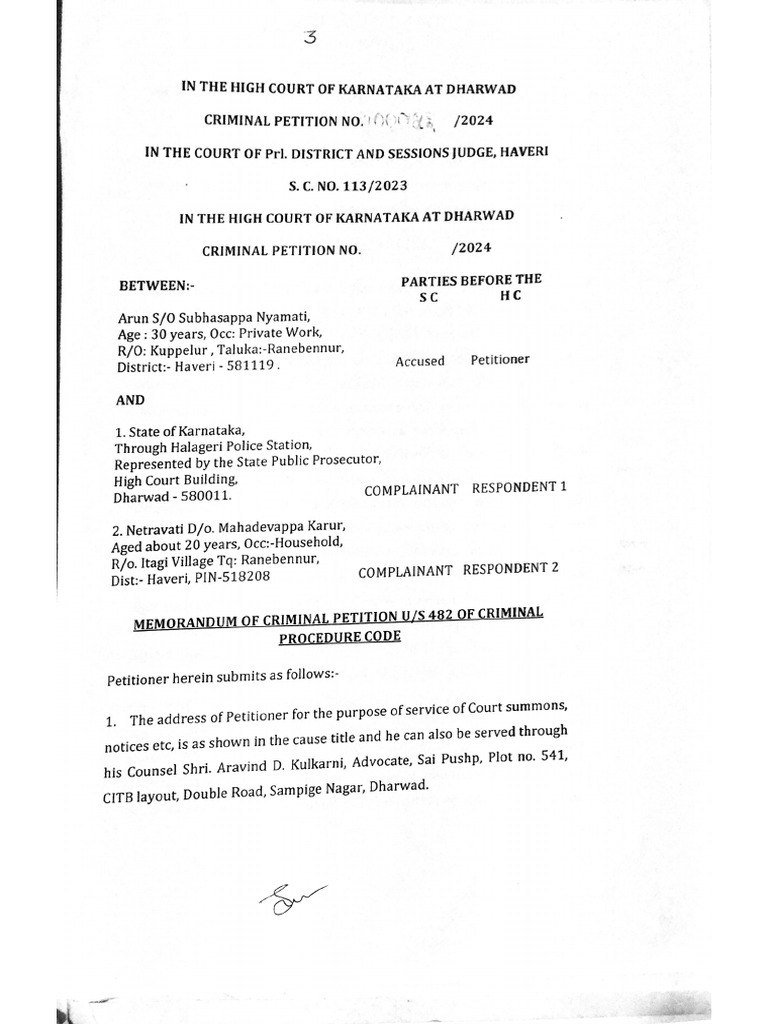 482 - Quashing Petition | PDF