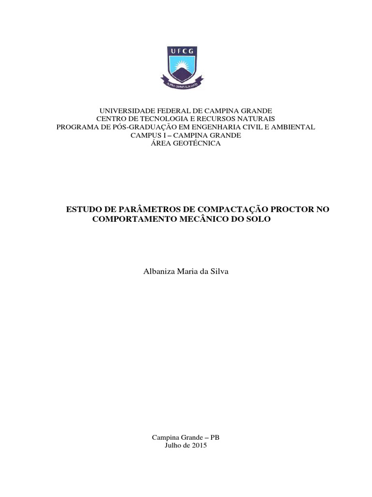 Compactação Proctor e Comportamento do Solo | PDF | Solo | Resistência ...