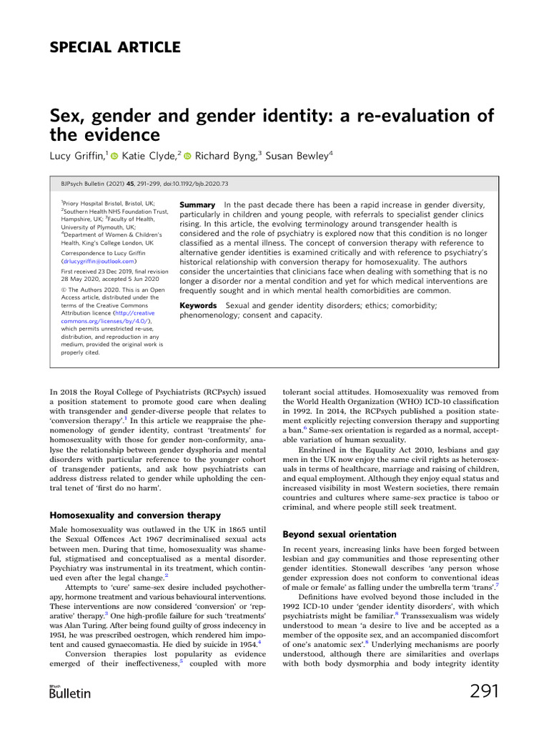 Sex, Gender and Gender Identity | PDF | Gender | Gender Studies