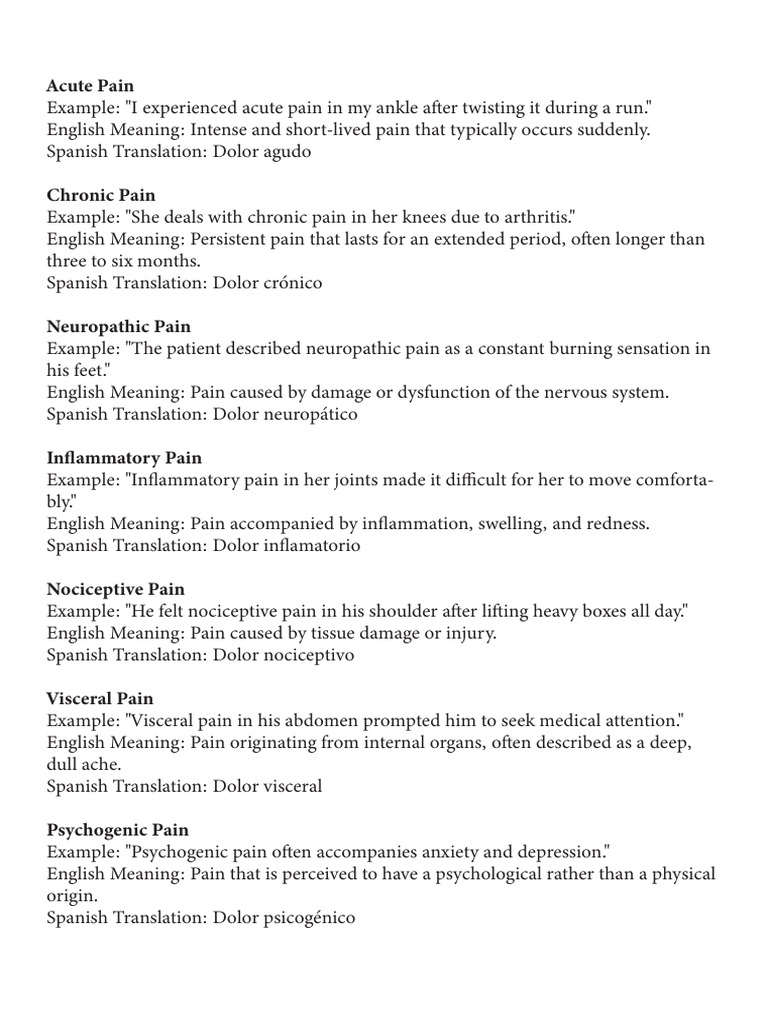 Types of Pains | PDF | Language Arts & Discipline | Home & Garden